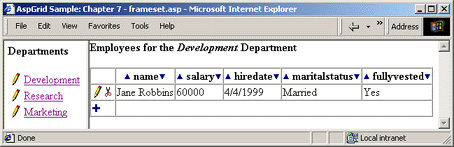AspGrid.com: User Manual - Using AspGrid in Frames