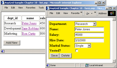 AspGrid.com: User Manual - Data-bound Forms